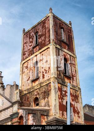 The facade of Grande Mosquee at Porto-Novo, Benin, inspired from the ...
