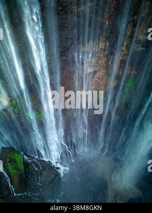 Tumpak Sewu (Thousand Waterfalls), East Java, Indonesia - aerial Stock ...