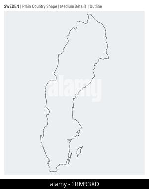 Sweden vector country map outline Stock Vector Image & Art - Alamy