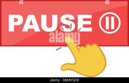 The pause button hand press Stock Vector Image & Art - Alamy