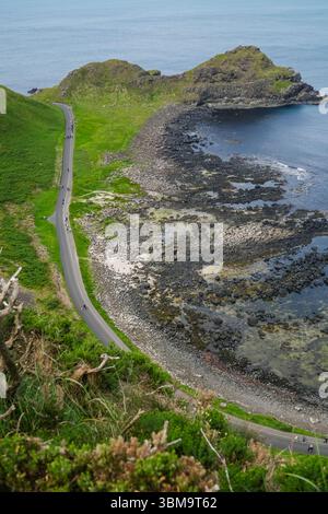 Dramatic landscape along the causeway coast in northern ireland. Scenic ...