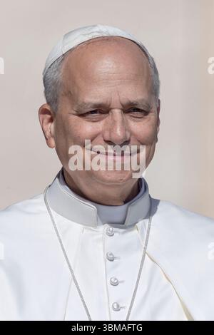 Vatican City, Italy June 25, 2025: Pope Leo XIV on the popemobile ...