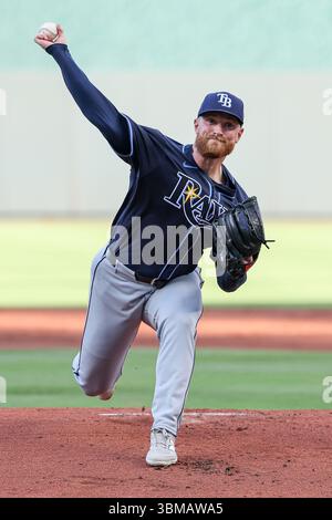 Tampa Bay Rays' Drew Rasmussen pitches to the Boston Red Sox during the ...