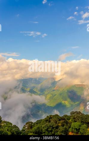 A view of the Mawkdok-Dympep Valley in Meghalaya, India, during the ...