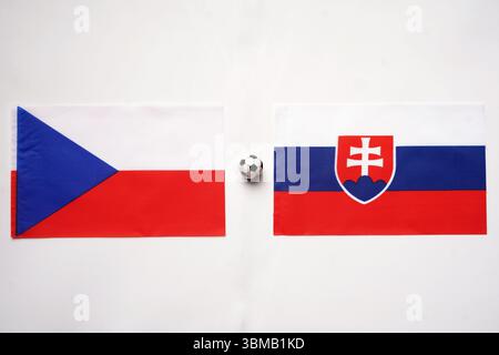 Czechia vs Slovakia, Football match with national flags Stock Photo - Alamy
