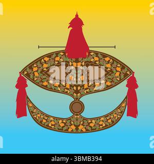 The vector of Wau bulan Malaysian kite over a white background Stock ...