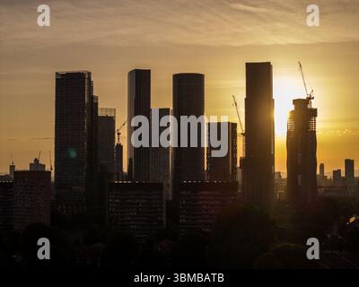 Stunning Sunrise Over Manchester Deansgate City Skyline Showcasing ...