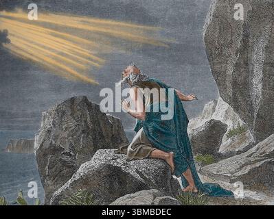 Revelation. The vision of Saint John. Apocalypse. Engraving, 19th ...