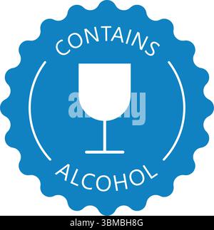 Alcohol contain icon for medication, cosmetic, food, candies. Wine ...