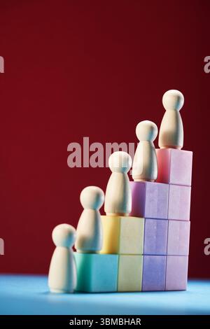 toy block step stairs . Growing concept . Business growth and success ...