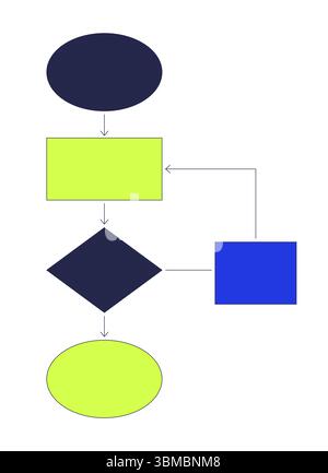 Flowchart vector icon. Geometric shapes diagram. Process and connection ...