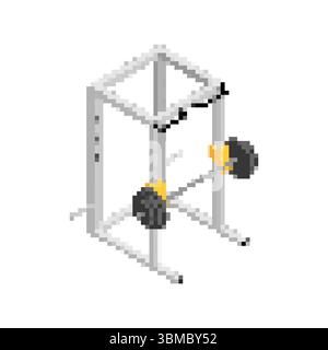 Power Rack Machine pixel art. 8 bit Squat Machine. pixelated Weight ...
