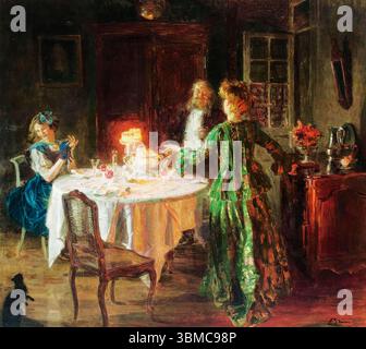 The Dinner Party 1911 by Jules-Alexandre Grun Stock Photo - Alamy