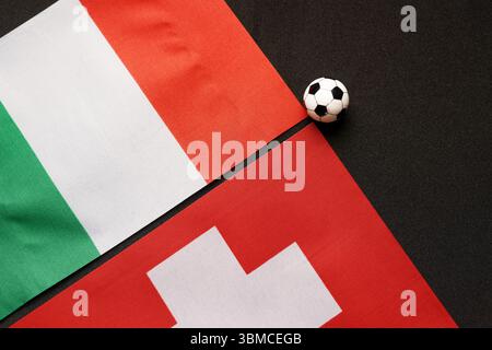 Switzerland vs Italy, Football match with national flags Stock Photo ...