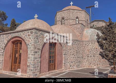 Beautiful and cozy Monastery of Prophet Elias in Santorini, the highest ...