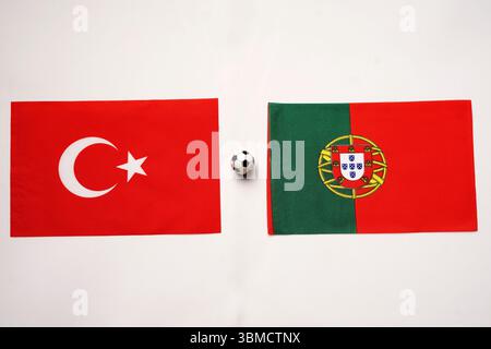 Turkiye vs Portugal, Football match with national flags Stock Photo - Alamy