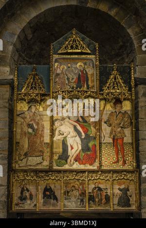 Altarpiece of the Holy Trinity, temple painting on table, 15th century ...