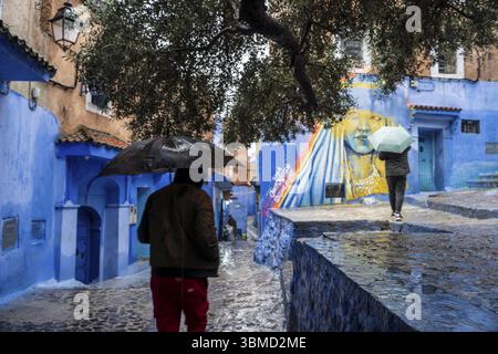 Chefchaouen, graffiti on Messala slope, Rif Mountains, Morocco, North ...