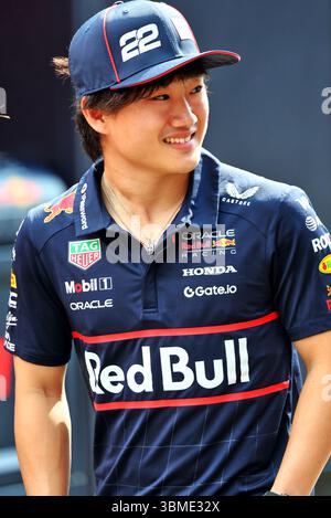 Zeltweg, Austria - June 26: Red Bull pit during the Austrian F1 Grand Prix 2025 at Zeltweg Air ...