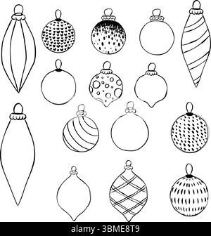ball with set decorations christmas hanging Stock Vector Image & Art ...