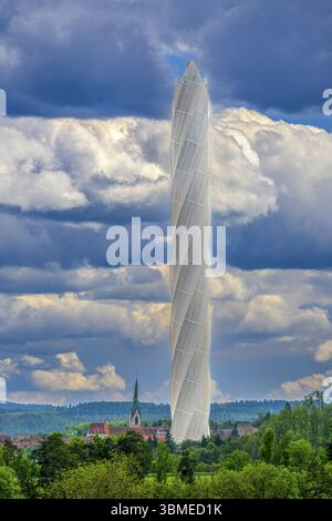 TK-Elevator test tower in Rottweil. The 246 metre high lift test tower ...