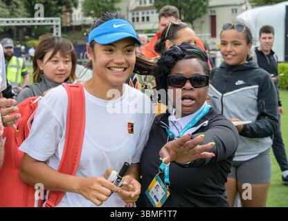 Emma Raducanu leaving the practice courts ahead of the 2026 Wimbledon ...