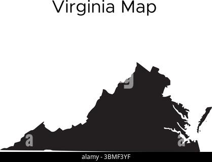 vector map of Virginia isolated on a white background Stock Vector ...