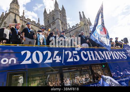 Victory parade in Bath for Bath Rugby who are the 2024/25 Gallagher ...
