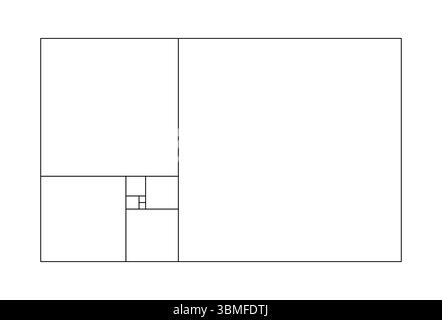 Golden ratio template set. Method golden section grids. Fibonacci array ...