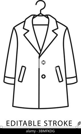 jacket vector icon editable stroke outline icons for web and mobile ...