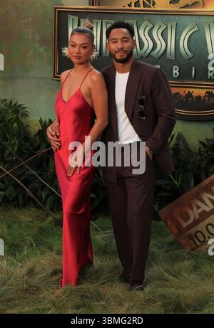 London, UK. Ruby Wong and Josh Denzel at the Jurassic World: Rebirth ...