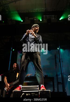 Deftones is an American alternative metal band performing live on the ...