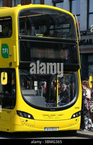 Dublin, Ireland - 10th June 2025 - A Luas tram stops along Westmoreland ...