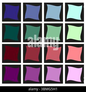 Color palette swatches. Square sample grid. Paint selection chart ...