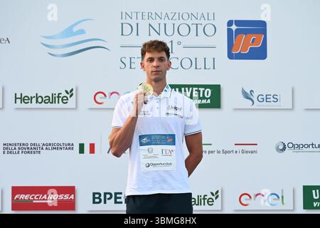 Ludovico Blu Art Viberti of Italy prepares to compete in the swimming ...
