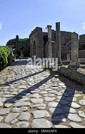 Ancient pavement of the main street Decumano Massimo, large paving ...