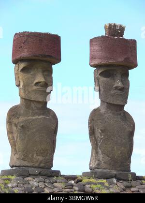 Statues of the gods of Easter Island. Ancient statues of ancient ...