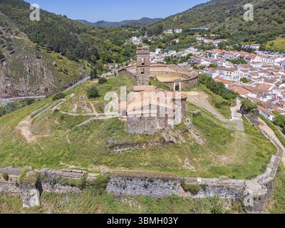Almonaster castle, on the remains of a 6th century Visigothic basilica ...