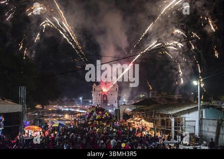 Fireworks during the patron saint festivities, Santo Tomas ...