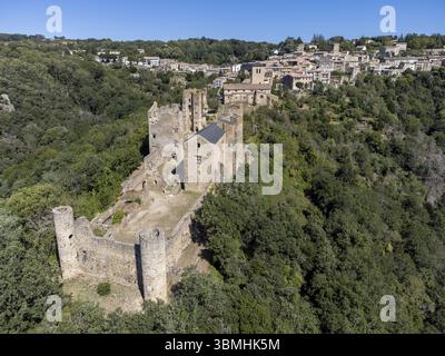 village of Saissac, Aude, Black Mountain region, French Republic ...