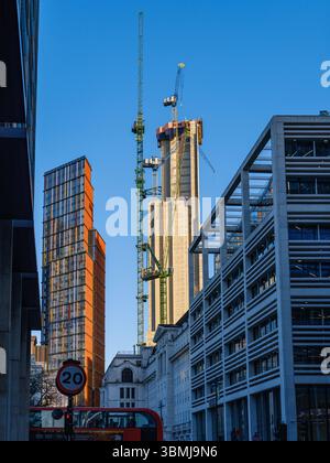 22 Ropemaker Street office building under construction site hoarding ...