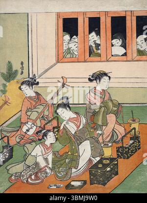 Japan: 'The Watchers and the Watched'. Ukiyo-e woodblock print by ...