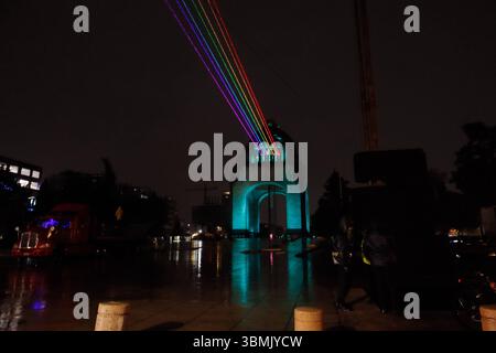 Rainbow-Colored Lasers, Projected to the Sky For Pride Celebrations ...