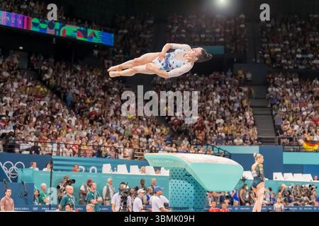 AVA STEWART (CAN) of Canada, competes in the Artistic Gymnastics Women ...