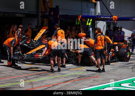 McLaren F1 Team MCL39, mechanical detail of rear wing during the 2025 ...