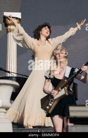 Emily Roberts and Abigail Morris of The Last Dinner Party perform live ...