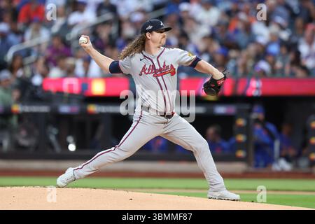 Atlanta Braves pitcher Grant Holmes (66) works against the Toronto Blue ...