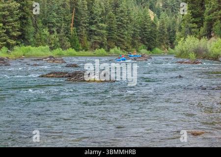 rafters on the blackfoot river at clearwater junction near ovando ...