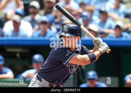 Tampa Bay Rays' Jake Mangum singles during the ninth inning of a ...