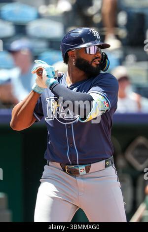 Tampa Bay Rays' Junior Caminero competes during the MLB baseball All ...